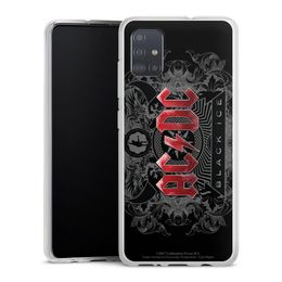 DeinDesign Galaxy A51 Handy Silikon H&uuml;lle Case transparent Handyh&uuml;lle Merchandise Black Ice Acdc Silikon Case