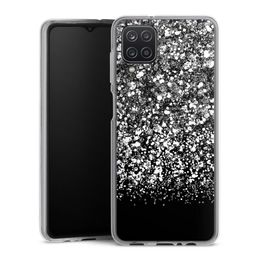 DeinDesign Galaxy A12 Handy Silikon H&uuml;lle Case transparent Handyh&uuml;lle Muster Snowflake Glitzer Silikon Case