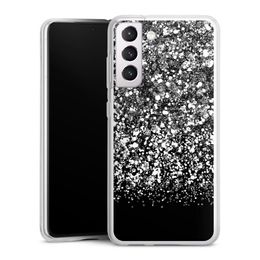 DeinDesign Galaxy S21 FE 5G Handy Silikon Hülle Case transparent Handyhülle Muster Snowflake Glitzer Silikon Case
