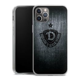 DeinDesign iPhone 12 Pro Max Handy Silikon H&uuml;lle Case transparent Handyh&uuml;lle Sg Dynamo Dresden Official Licensed Product Vintage Silikon Case