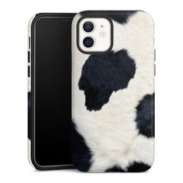 DeinDesign iPhone 12 mini Handy Panzer Handyh&uuml;lle robuste Outdoor H&uuml;lle Schutzh&uuml;lle gl&auml;nzend Animal Look Animal Print Cow Skin Tough Case