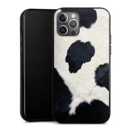 DeinDesign iPhone 12 Pro Handy Silikon H&uuml;lle Case schwarz Handyh&uuml;lle Animal Look Animal Print Cow Skin