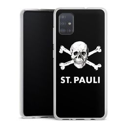 DeinDesign Galaxy A51 Handy Silikon H&uuml;lle Case transparent Handyh&uuml;lle Totenkopf Fc St. Pauli Official Licensed Product Silikon Case