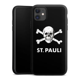 DeinDesign iPhone 11 Handy Premium Silikon H&uuml;lle Handyh&uuml;lle schwarz Case Totenkopf Official Licensed Product Fc St. Pauli Silikon Premium Case