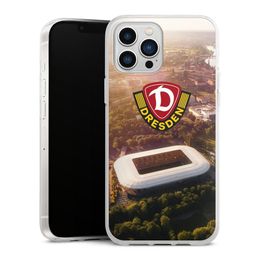 DeinDesign iPhone 13 Pro Max Handy Silikon H&uuml;lle Case transparent Handyh&uuml;lle Sgd Sg Dynamo Dresden Stadium Silikon Case