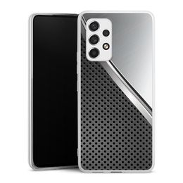 DeinDesign Galaxy A53 5G Handy Silikon H&uuml;lle Case transparent Handyh&uuml;lle Carbon Steel Metall Silikon Case