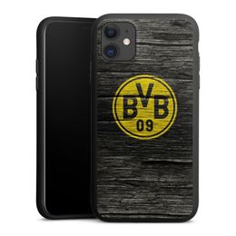 DeinDesign iPhone 11 Handy Premium Silikon H&uuml;lle Handyh&uuml;lle schwarz Case Wooden Look Bvb Borussia Dortmund Silikon Premium Case
