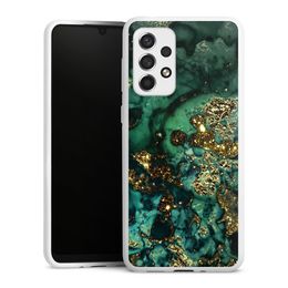 DeinDesign Galaxy A33 5G Handy Silikon H&uuml;lle Case wei&szlig; Handyh&uuml;lle Muster Glitzer Marble Silikon Case