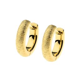 Ernstes Design Paar Creolen Scharniercreolen Ohrringe Edelstahl gekratzt Ø 13 mm, 3 mm