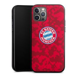 DeinDesign iPhone 12 Pro Handy Silikon H&uuml;lle Case schwarz Handyh&uuml;lle Camouflage Fc Bayern M&uuml;nchen Fcb
