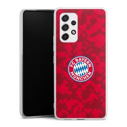 DeinDesign Galaxy A53 5G Handy Silikon H&uuml;lle Case transparent Handyh&uuml;lle Camouflage Fc Bayern M&uuml;nchen Fcb Silikon Case