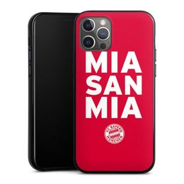 DeinDesign iPhone 12 Pro Handy Silikon H&uuml;lle Case schwarz Handyh&uuml;lle Fc Bayern M&uuml;nchen Mia San Mia Fcb