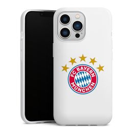 DeinDesign iPhone 13 Pro Handy Silikon H&uuml;lle Case wei&szlig; Handyh&uuml;lle Star Fcb Fc Bayern M&uuml;nchen Silikon Case
