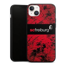 DeinDesign iPhone 14 Handy Premium Silikon H&uuml;lle Handyh&uuml;lle schwarz Case Official Licensed Product Sc Freiburg Logo Silikon Premium Case
