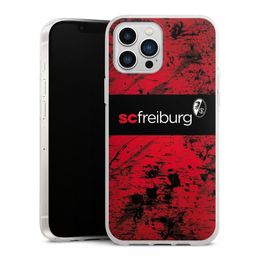 DeinDesign iPhone 13 Pro Max Handy Silikon H&uuml;lle Case transparent Handyh&uuml;lle Official Licensed Product Sc Freiburg Logo Silikon Case