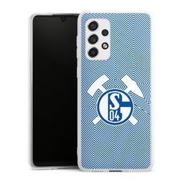 DeinDesign Galaxy A33 5G Handy Silikon H&uuml;lle Case transparent Handyh&uuml;lle Fc Schalke 04 Bundesliga Stripes Silikon Case
