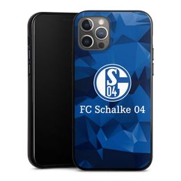DeinDesign iPhone 12 Pro Handy Silikon H&uuml;lle Case schwarz Handyh&uuml;lle Camouflage Fc Schalke 04 Muster