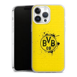 DeinDesign iPhone 14 Pro Max Handy Silikon H&uuml;lle Case transparent Handyh&uuml;lle Official Licensed Product Bvb Borussia Dortmund Silikon Case