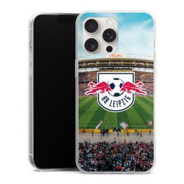 DeinDesign iPhone 15 Pro Max Handy Silikon H&uuml;lle Case transparent Handyh&uuml;lle Stadium Rb Leipzig Official Licensed Product Silikon Case