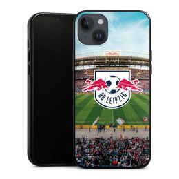 DeinDesign iPhone 14 Plus Handy Silikon H&uuml;lle Case schwarz Handyh&uuml;lle Stadium Rb Leipzig Official Licensed Product