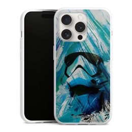 DeinDesign iPhone 15 Pro Handy Silikon H&uuml;lle Case wei&szlig; Handyh&uuml;lle Colourful Stormtrooper Star Wars Silikon Case