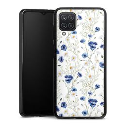 DeinDesign Galaxy A12 Handy Silikon H&uuml;lle Case schwarz Handyh&uuml;lle Muster Flowers Flower