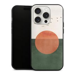 DeinDesign iPhone 15 Pro Handy Slim Case extra d&uuml;nn Silikon Handyh&uuml;lle schwarz H&uuml;lle Sunshine Bird Sunset Silikon Slim Case
