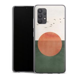 DeinDesign Galaxy A32 4G Handy Silikon H&uuml;lle Case transparent Handyh&uuml;lle Sunshine Bird Sunset Silikon Case