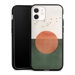 DeinDesign iPhone 12 mini Handy Silikon H&uuml;lle Case schwarz Handyh&uuml;lle Sunshine Bird Sunset