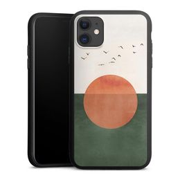 DeinDesign iPhone 11 Handy Premium Silikon H&uuml;lle Handyh&uuml;lle schwarz Case Sunshine Bird Sunset Silikon Premium Case