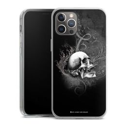 DeinDesign iPhone 12 Pro Max Handy Silikon H&uuml;lle Case transparent Handyh&uuml;lle Gothic Skull Skulls Silikon Case