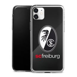 DeinDesign iPhone 11 Handy Slim Case Silikon Handyh&uuml;lle transparent H&uuml;lle extra d&uuml;nn Sc Freiburg Lettering Logo Silikon Slim Case