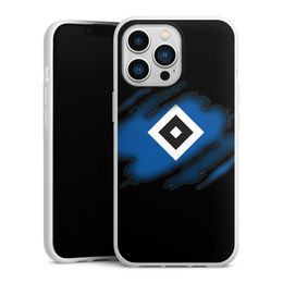 DeinDesign iPhone 13 Pro Handy Silikon H&uuml;lle Case wei&szlig; Handyh&uuml;lle Official Licensed Product Hsv Hamburger Sv Silikon Case