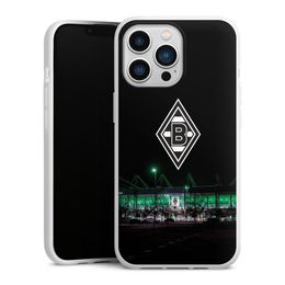 DeinDesign iPhone 13 Pro Handy Silikon H&uuml;lle Case wei&szlig; Handyh&uuml;lle Borussia M&ouml;nchengladbach Official Licensed Product Stadium Silikon Case