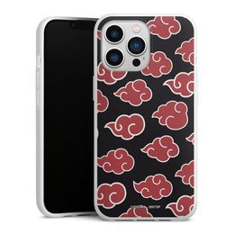 DeinDesign iPhone 13 Pro Handy Silikon H&uuml;lle Case wei&szlig; Handyh&uuml;lle Naruto Shippuden Pattern Akatsuki Silikon Case