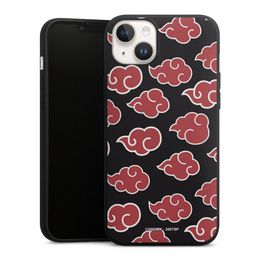 DeinDesign iPhone 14 Handy Premium Silikon H&uuml;lle Handyh&uuml;lle schwarz Case Naruto Shippuden Pattern Akatsuki Silikon Premium Case
