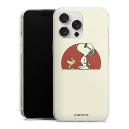 DeinDesign iPhone 15 Pro Max Handy Silikon H&uuml;lle Case transparent Handyh&uuml;lle Snoopy Official Licensed Product Kindheit Silikon Case