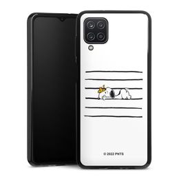 DeinDesign Galaxy A12 Handy Silikon H&uuml;lle Case schwarz Handyh&uuml;lle Snoopy Dog Peanuts