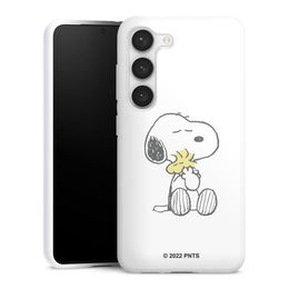 DeinDesign Galaxy S23 Handy Silikon H&uuml;lle Case wei&szlig; Handyh&uuml;lle Snoopy Love Peanuts Silikon Case