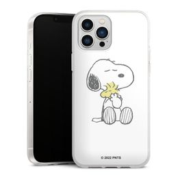 DeinDesign iPhone 13 Pro Max Handy Silikon H&uuml;lle Case transparent Handyh&uuml;lle Snoopy Love Peanuts Silikon Case