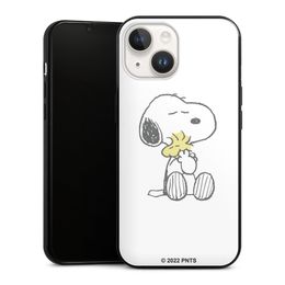 DeinDesign iPhone 14 Handy Slim Case extra d&uuml;nn Silikon Handyh&uuml;lle schwarz H&uuml;lle Snoopy Love Peanuts Silikon Slim Case