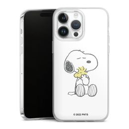 DeinDesign iPhone 14 Pro Max Handy Silikon H&uuml;lle Case transparent Handyh&uuml;lle Snoopy Love Peanuts Silikon Case