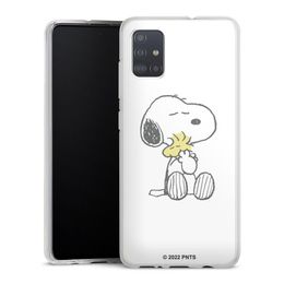 DeinDesign Galaxy A51 Handy Silikon H&uuml;lle Case transparent Handyh&uuml;lle Snoopy Love Peanuts Silikon Case