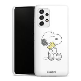 DeinDesign Galaxy A53 5G Handy Silikon H&uuml;lle Case wei&szlig; Handyh&uuml;lle Snoopy Peanuts Love Silikon Case