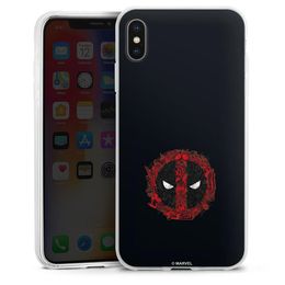 DeinDesign iPhone Xs Max Handy Silikon H&uuml;lle Case transparent Handyh&uuml;lle Logo Marvel Deadpool Silikon Case