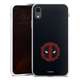 DeinDesign iPhone Xr Handy Silikon H&uuml;lle Case wei&szlig; Handyh&uuml;lle Logo Marvel Deadpool Silikon Case