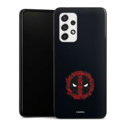 DeinDesign Galaxy A53 5G Handy Silikon H&uuml;lle Case schwarz Handyh&uuml;lle Deadpool Marvel Logo