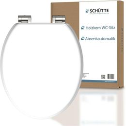 Schütte Schütte - Holzkern WC-Sitz white, mit Absenkautomatik, Toilettendeckel, Klodeckel, WC-Sitz, Klobrille, WC-Sitz mit Absenkautomatik - Weiß