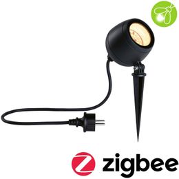 Paulmann LED Gartenleuchte Outdoor 230V Spot Kikolo Insect friendly ZigBee, LED fest integriert, Warmweiß, Insektenfreundlich, schwarz