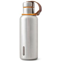 black+blum Isolierflasche Insulated Bottle, Edelstahl, Tragschlaufe aus Kunstleder, 500 ml, orange